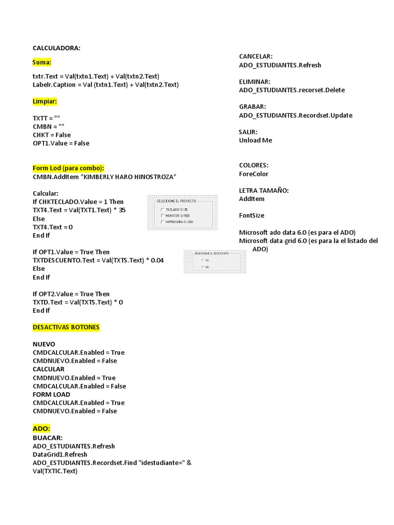 Formulario de Visual Basic | PDF