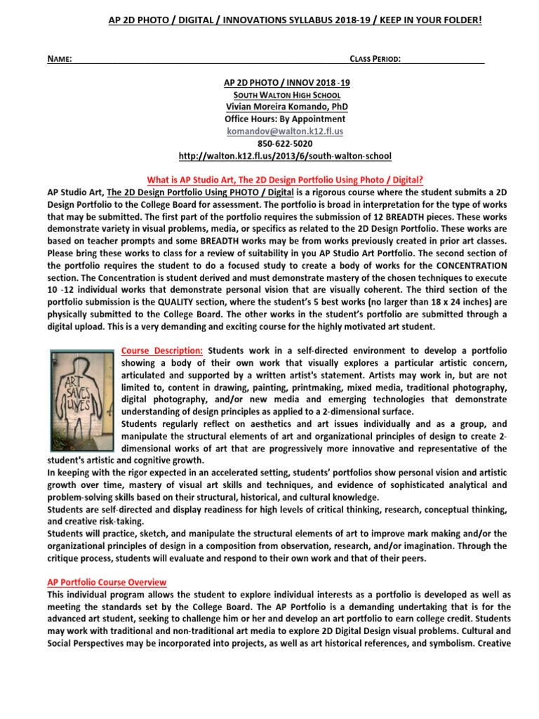 Ap 2d Photo Innov Syllabus 2018 19 Vmkomando 2 | PDF | Photograph ...