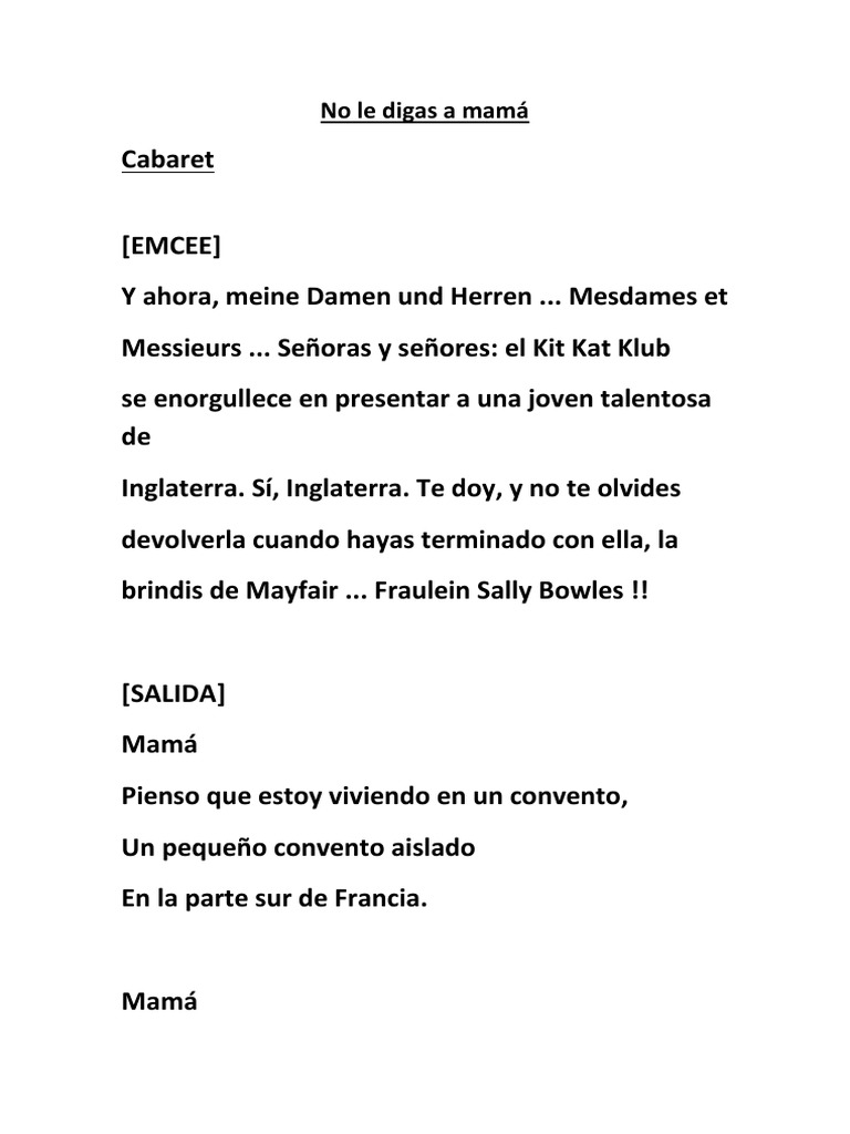 No Le Digas A Mamá | PDF
