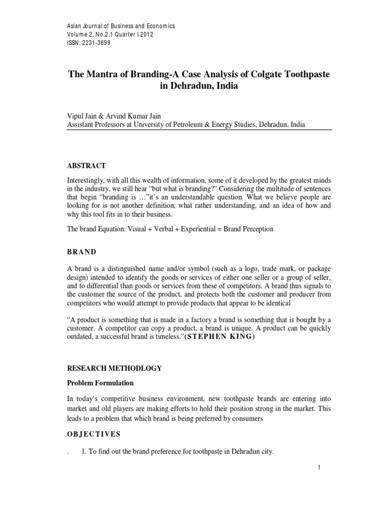 Colgate Case Study | PDF | Brand | Data