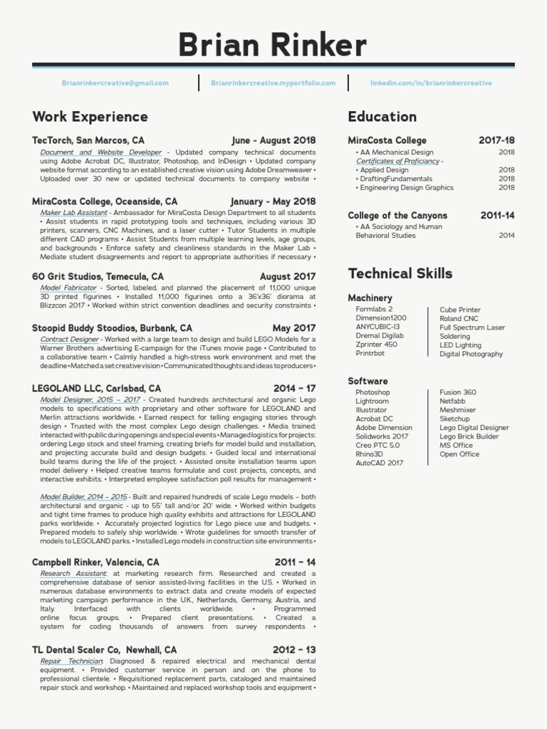 Resume Format Design v4 | PDF | Lego | Adobe Systems
