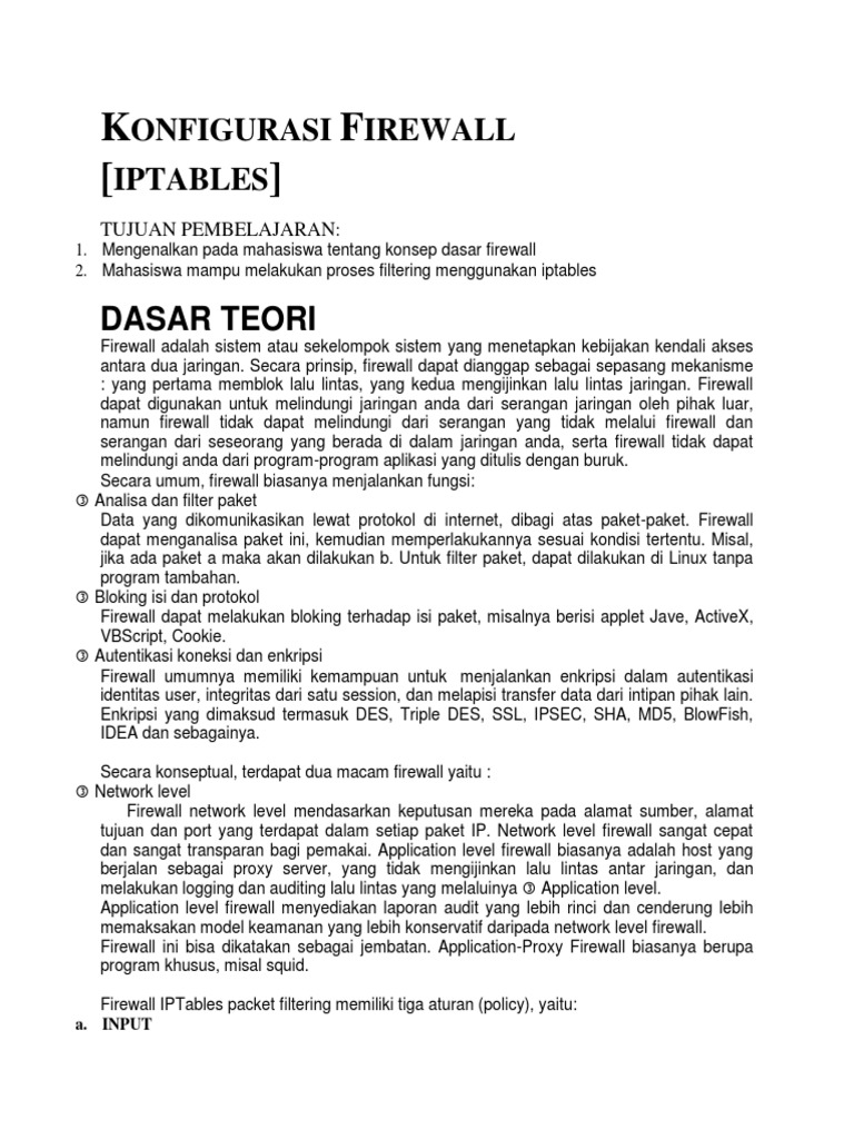 Konfigurasi Firewall | PDF