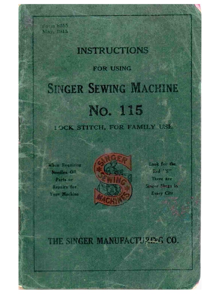 Singer Model 115 Sewing Machine Manual PDF | PDF