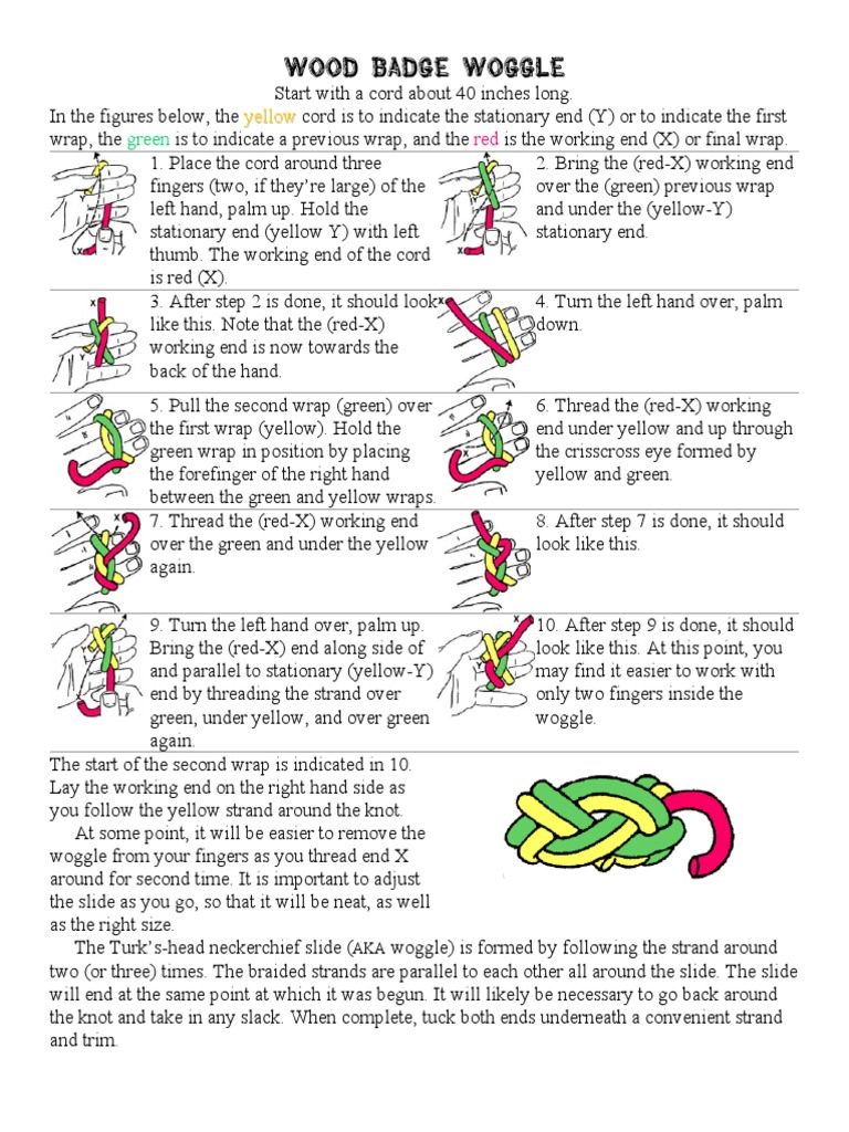WOOD BADGE WOGGLE MAKING INSTRUCTIONS | PDF | Scouting | Leisure