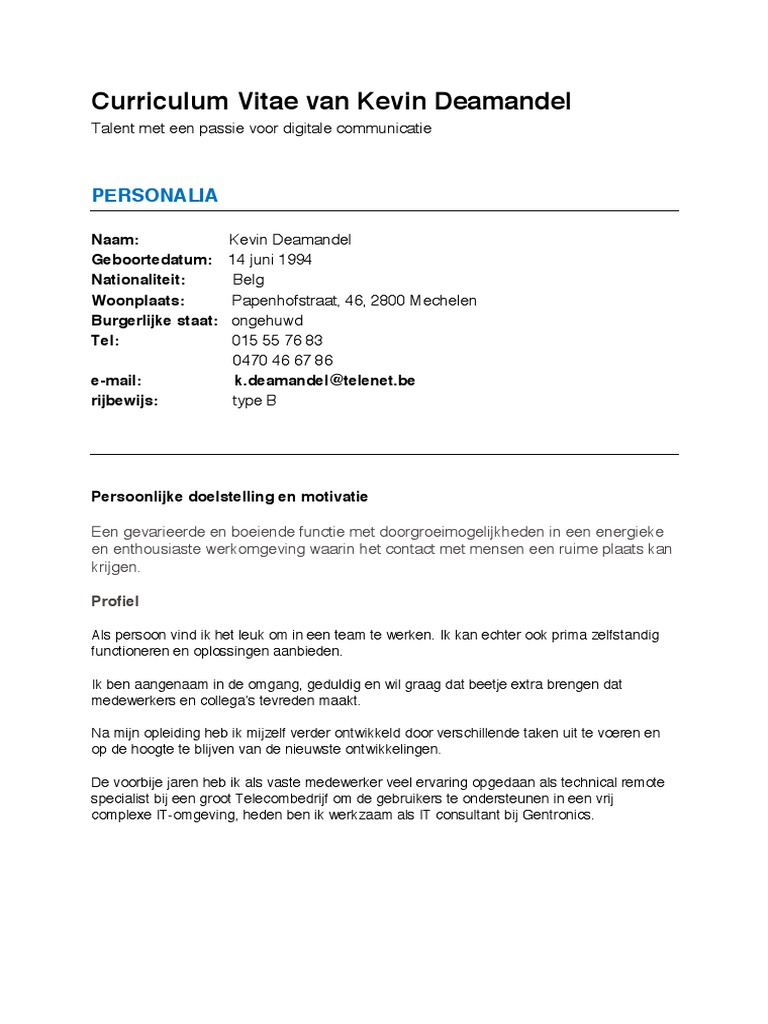 CV Kevin PDF | PDF