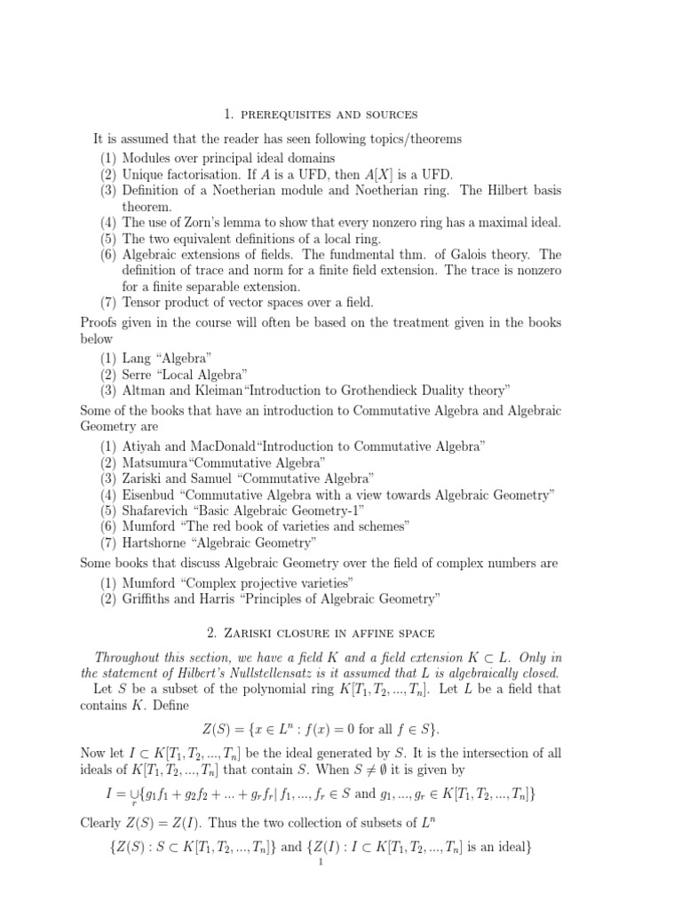 Notes For Graduate Algebra (Math 32600) | PDF | Ring (Mathematics ...
