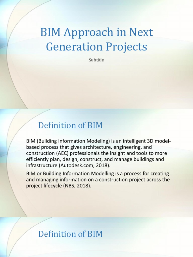 BIM Approach in Next Generation Projects | PDF