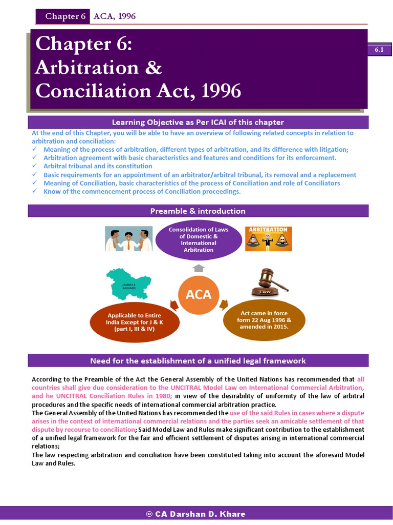 Arbtration and Concilation Act 1996notes | PDF | Arbitration ...