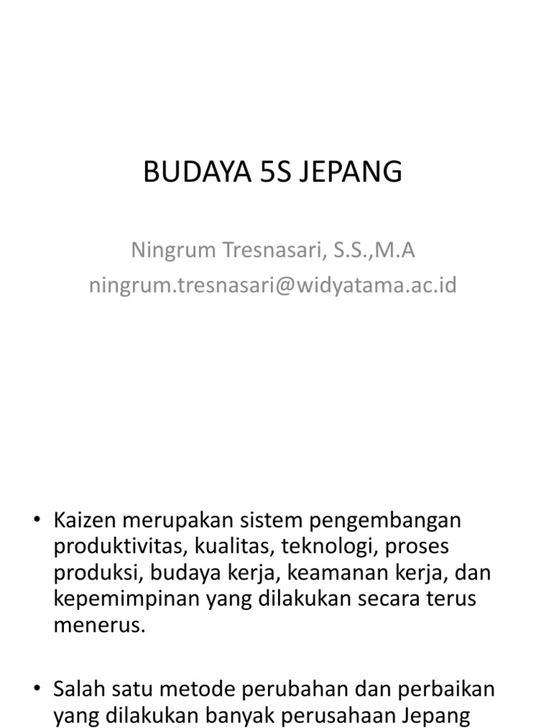 Budaya 5S Jepang | PDF