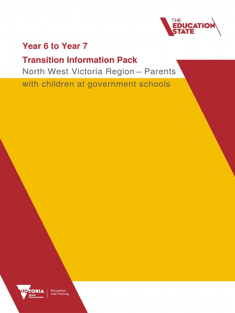 Year 6 To Year 7 Transition Information Pack: North West Victoria ...