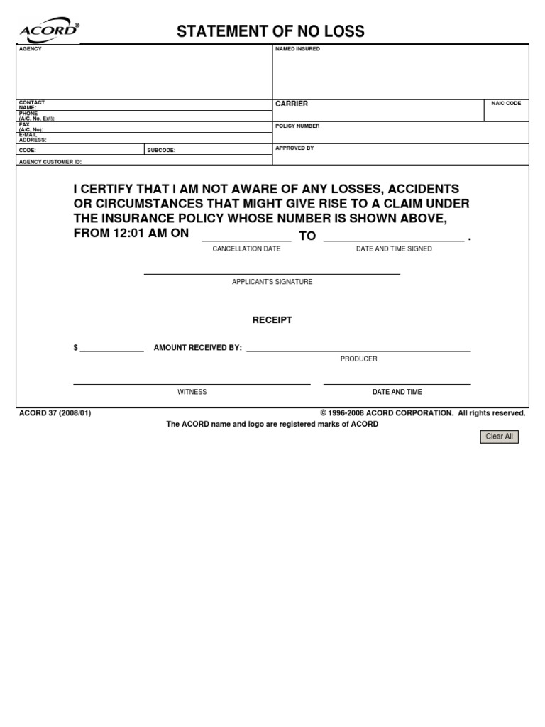 Statement of No Loss | PDF