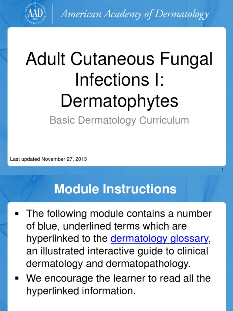 Adult Cutaneous Fungal Infections 1 Dermatophytes | PDF | Skin | Fungus