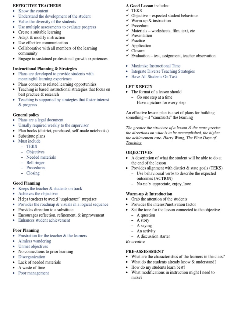 Effective Lesson Planning Strategies | PDF | Lesson Plan | Teachers
