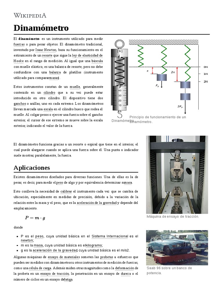 Dinamómetro | Física y matemáticas | Física