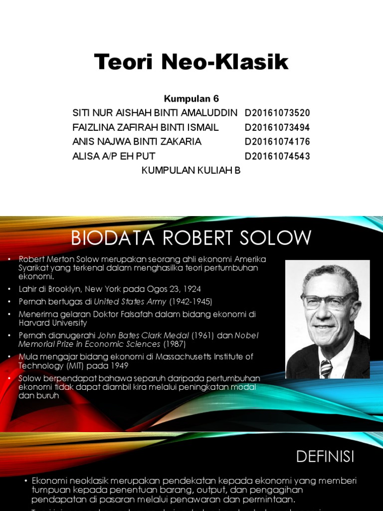Teori Neo-Klasik Robert Solow | PDF