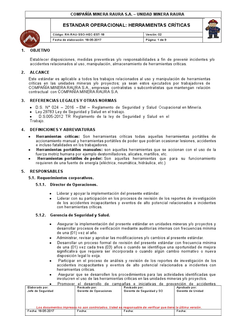 Herramientas Críticas | PDF | Minería | Herramientas
