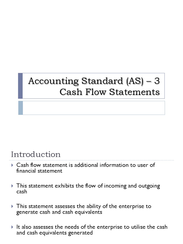 Accounting Standard (AS) - 3 Cash Flow Statements | PDF | Cash And Cash ...