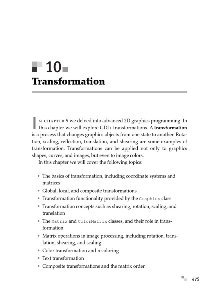 GDI+ Graphics Transformation | PDF | Matrix (Mathematics) | Euclidean ...
