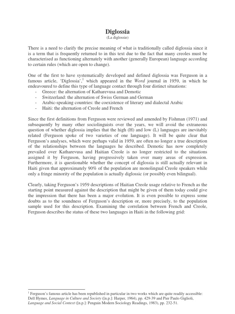 Diglossia Pdf