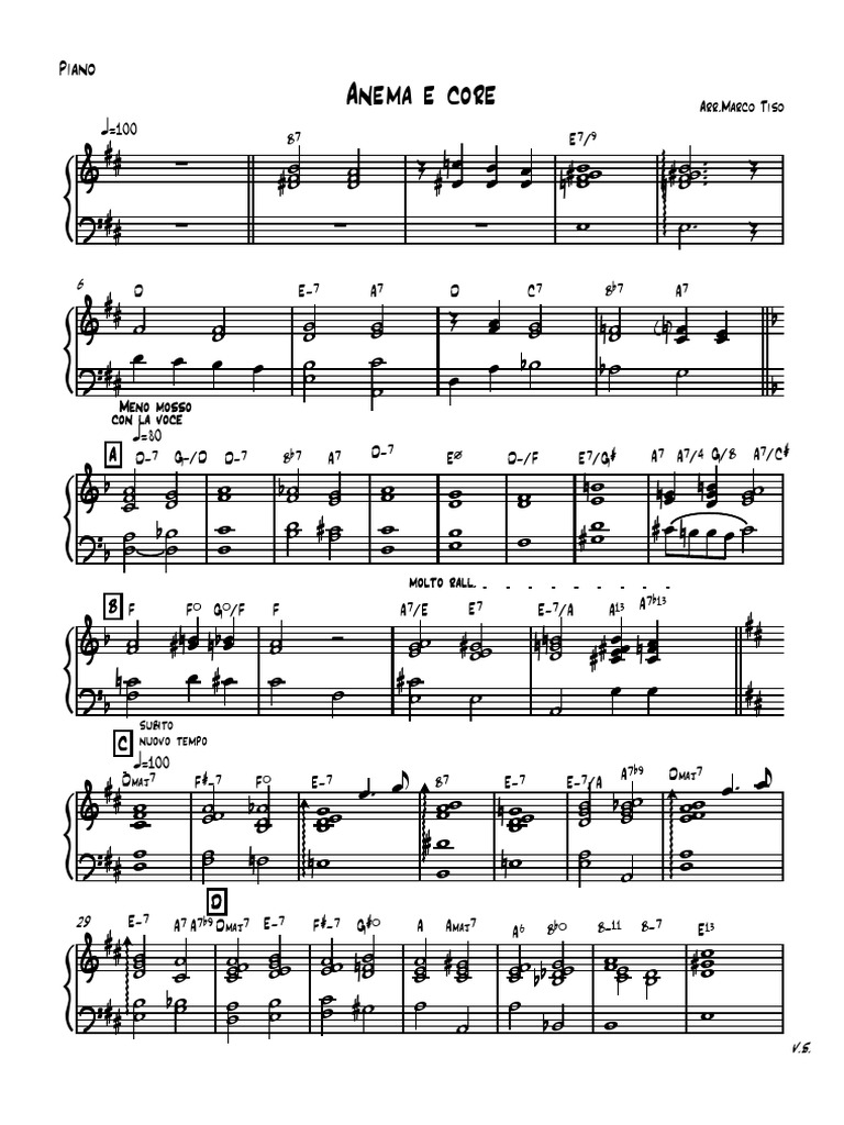 Anema e core - Piano.pdf | Leisure