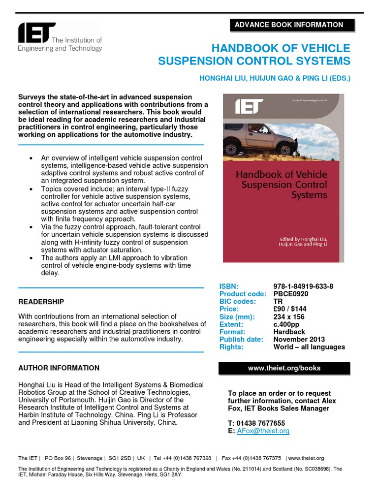ABI Handbook of Vehicle Suspension Control Systems | PDF | Control ...
