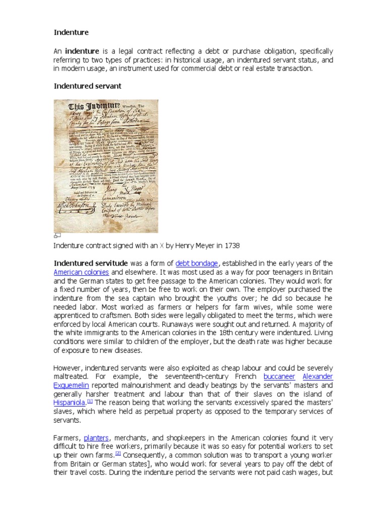 Indentured Servants | PDF | Slavery