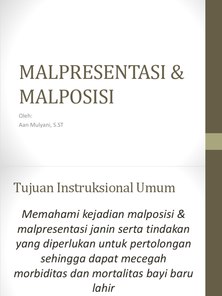 Malpresentasi & Malposisi | PDF