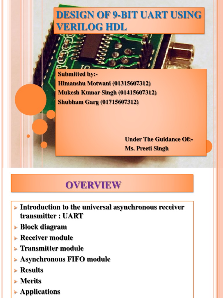 Design of 9-Bit Uart Using Verilog HDL | PDF | Digital Electronics | Computer Engineering