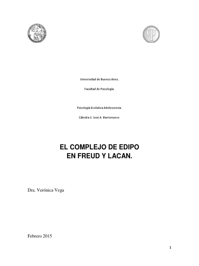 El Complejo de Edipo en Freud y Lacan PDF | PDF | Complejo de Edipo ...
