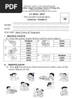 First Grading Exam Kinder | PDF | Learning | Behavior Modification