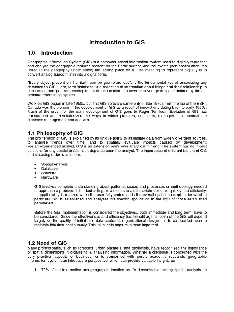 Introduction To GIS | PDF | Geographic Information System | Geography