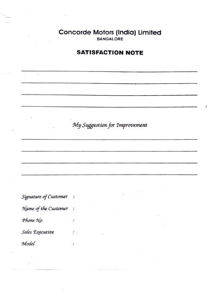 Customer Satisfaction Feedback Form | PDF | Business | Technology ...