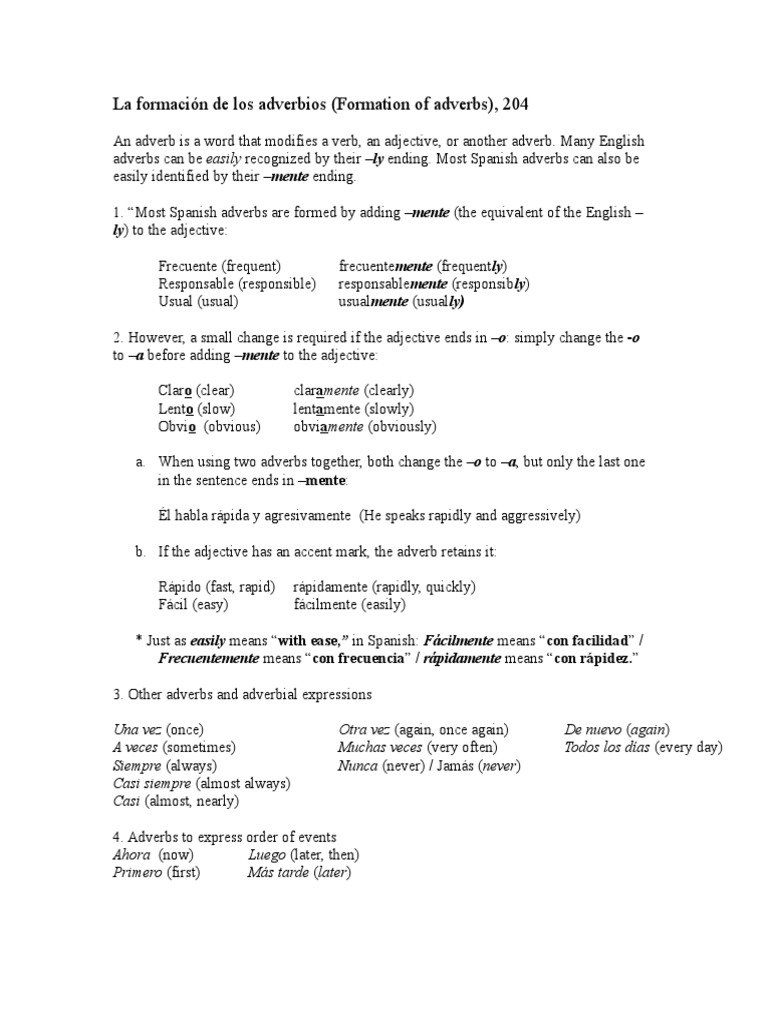 Lesson 8, Formation of Adverbs | PDF