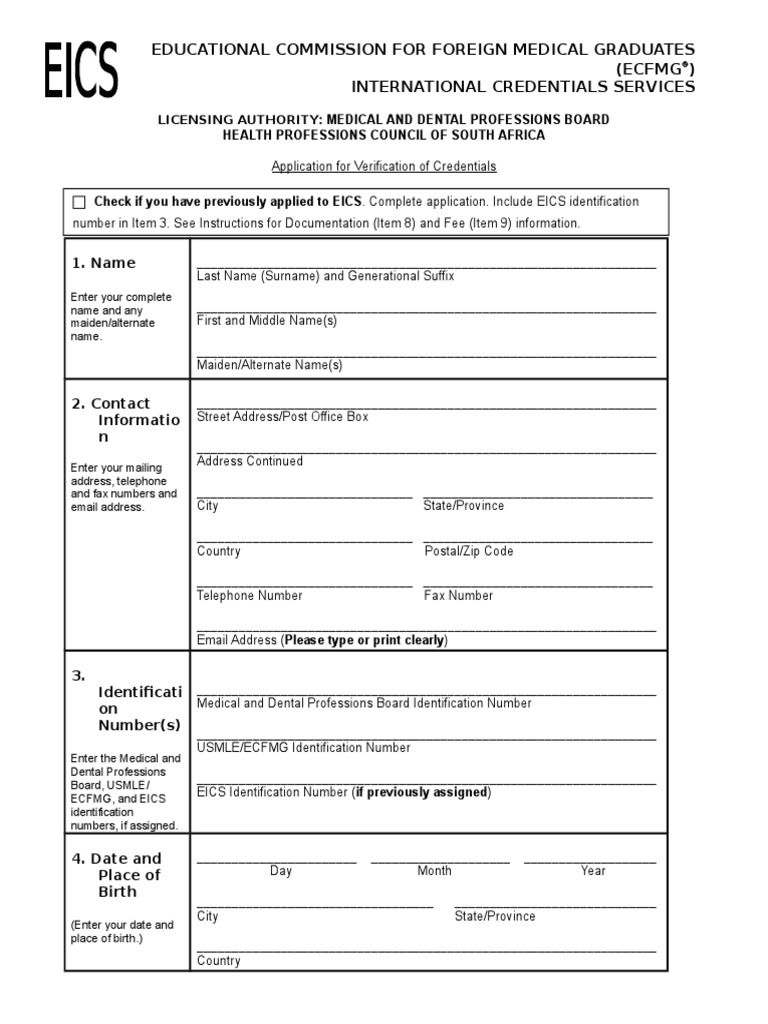 Form 176 MDB Ecfmg2 | PDF | Address (Geography) | Identity Document