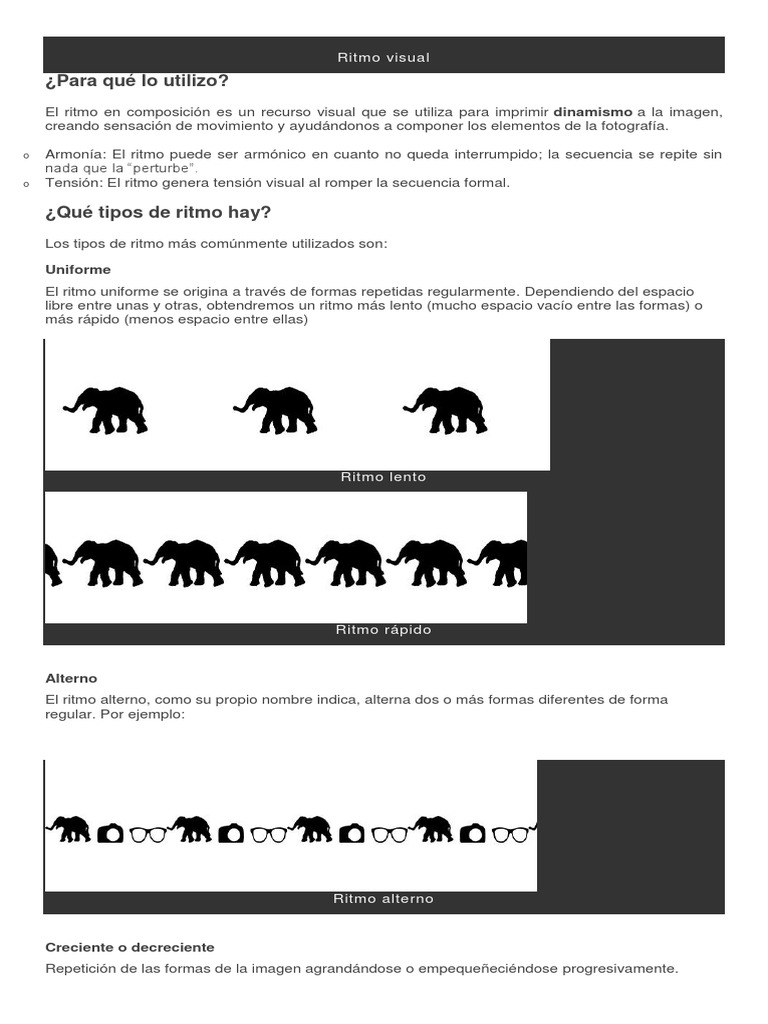Tipos de Ritmo Visual en Fotografía | PDF | Ritmo | Entretenimiento ...