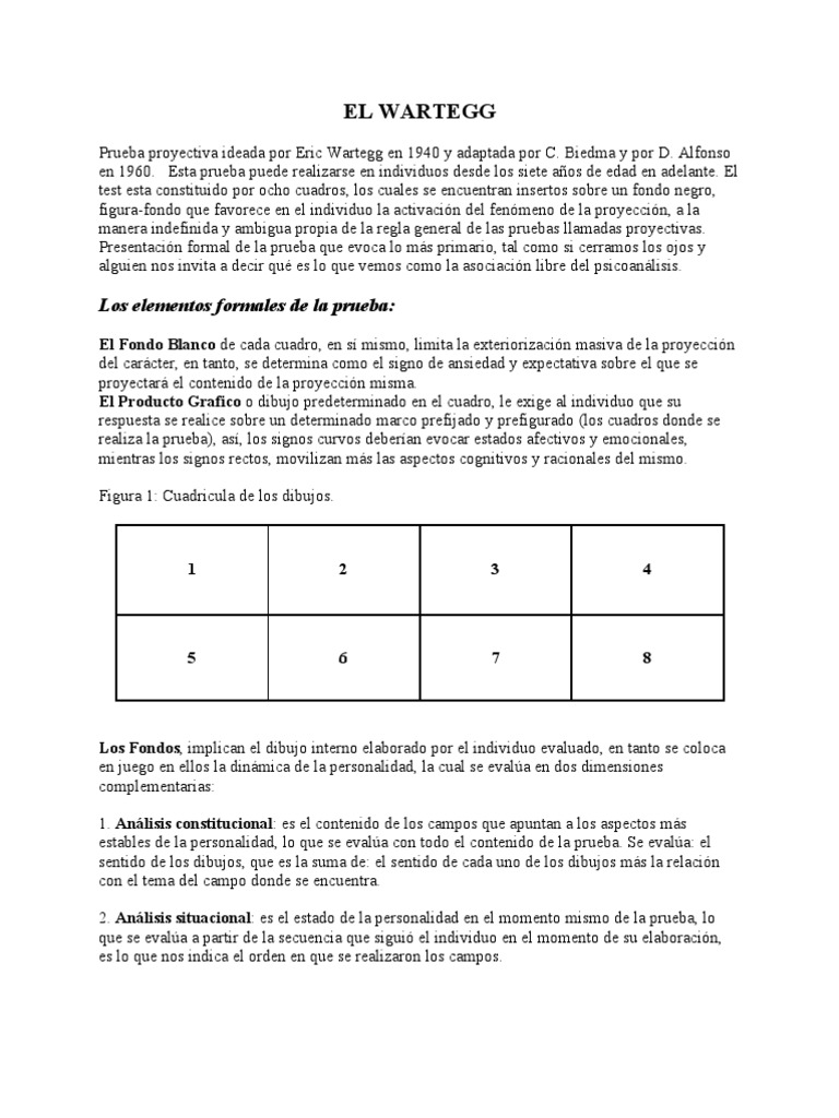 Test de Wartegg: Análisis y Proyección | PDF