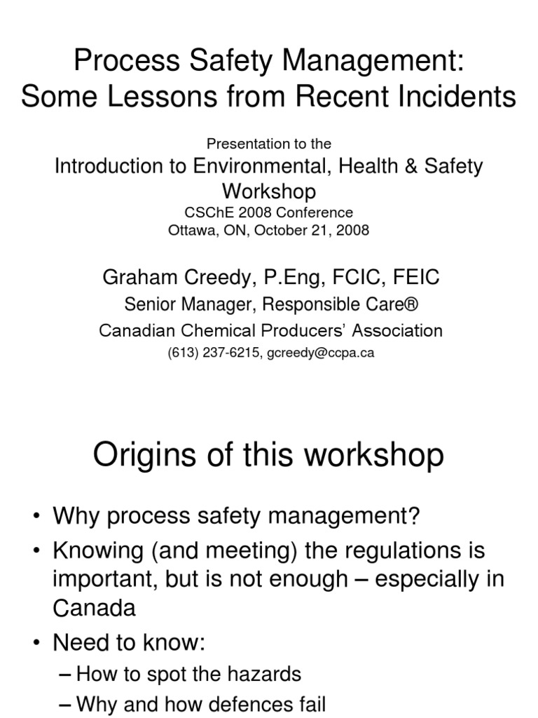 Process Safety Management Fundamentals | Hazards | Safety