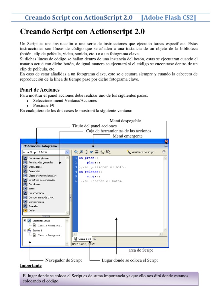 Creando Script Con Action Script | PDF | Script de acción | Point and Click