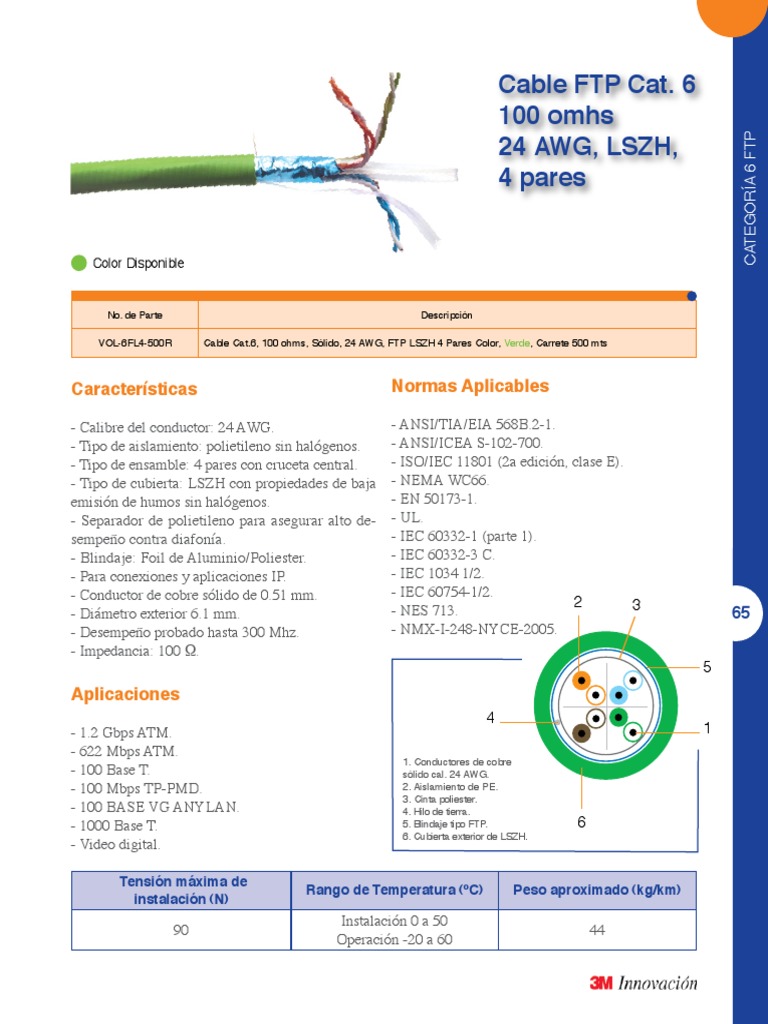Cable FTP Cat. 6 | PDF | Ingenieria Eléctrica | Informática y ...