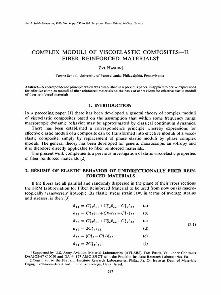 Complex Moduli of Viscoelastic Composites-II. Fiber Reinforced ...