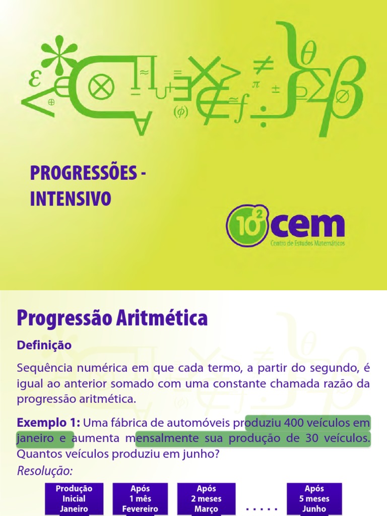 Progressão Aritmética: Definição, Classificação, Termo Geral e Exemplos ...