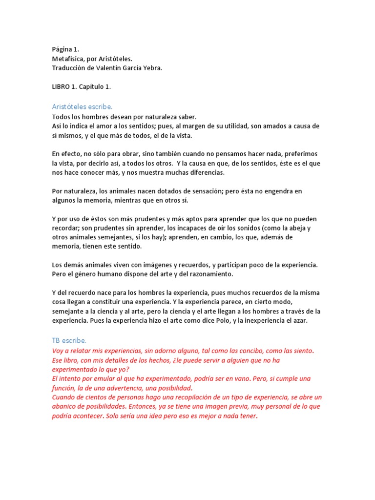 Metafísica 001 A 003 L1 Capítulo 1 | PDF | Aristóteles | Science