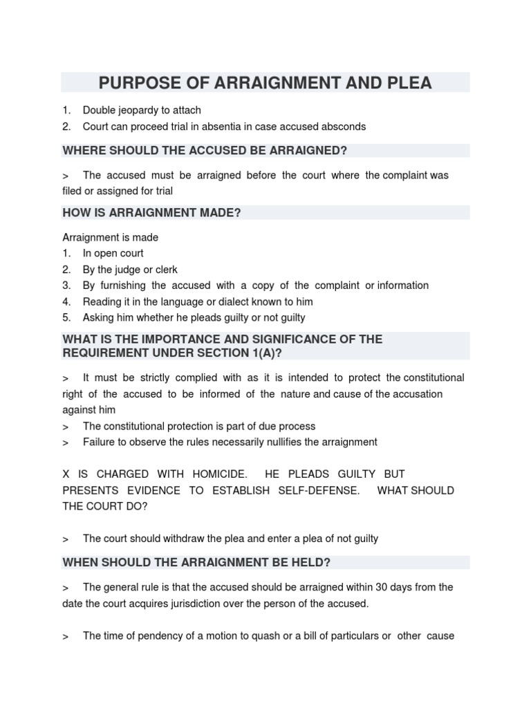 Arraignment Process in the Philippines | PDF | Arraignment | Plea