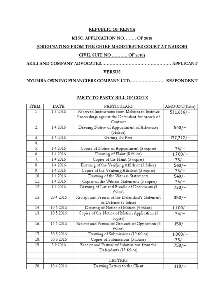 Bill of Costs Civil | Download Free PDF | Government | Public Law