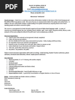 French Syllabus 6th Grade | PDF | Homework | Teaching