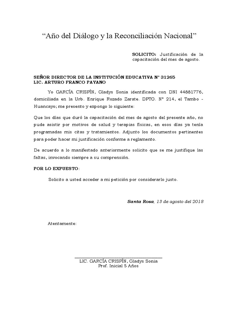 Solicitud de Tardanza | PDF