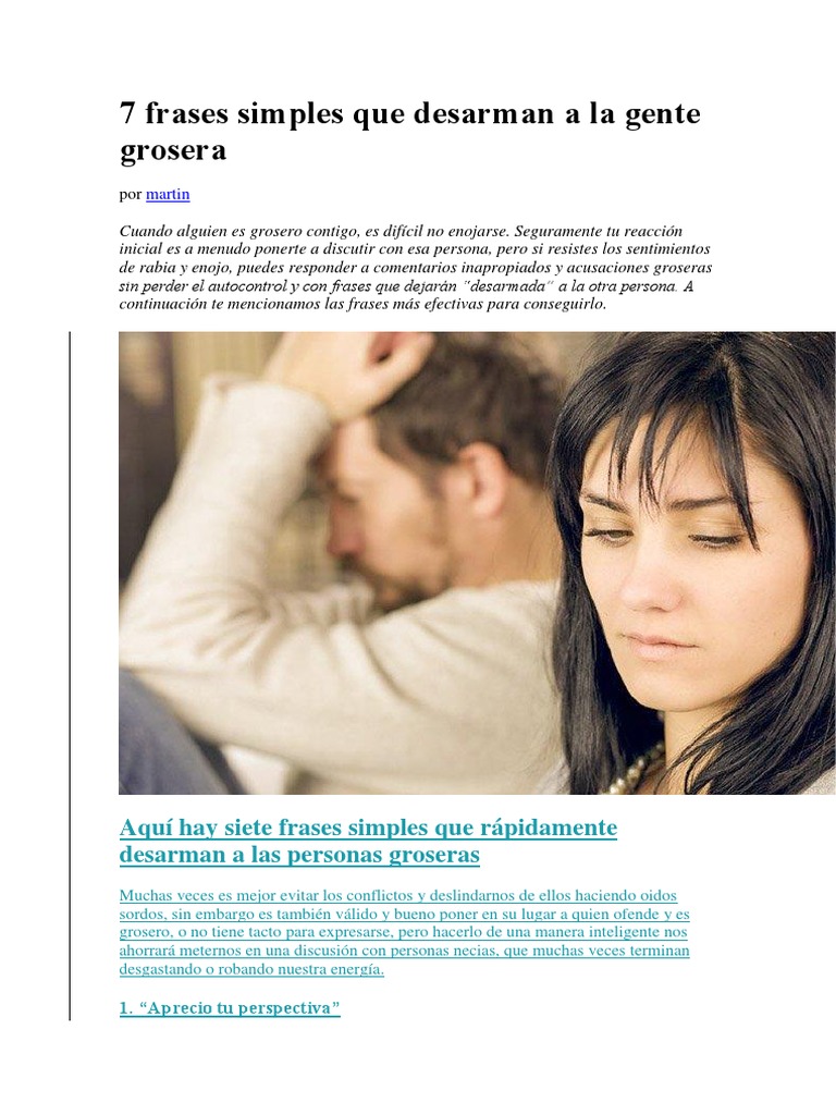 7 Frases Simples Que Desarman A La Gente Grosera | PDF | Crecimiento ...