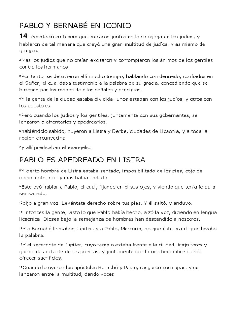 Pablo y Bernabé en Iconio | PDF | Bernabé | Pablo el apóstol