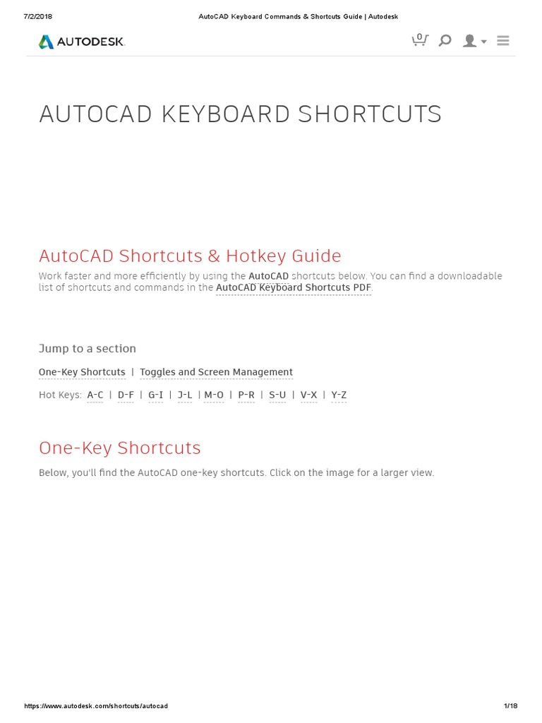 Autocad Keyboard Commands And Shortcuts Guide Autodesk Pdf Auto Cad 3 D Computer Graphics