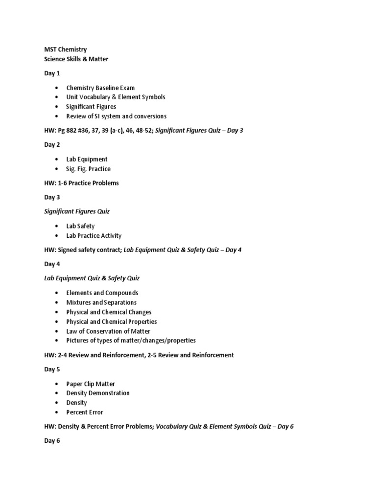 MST Calendar Science Skills Matter | PDF | Chemical Elements | Chemical ...